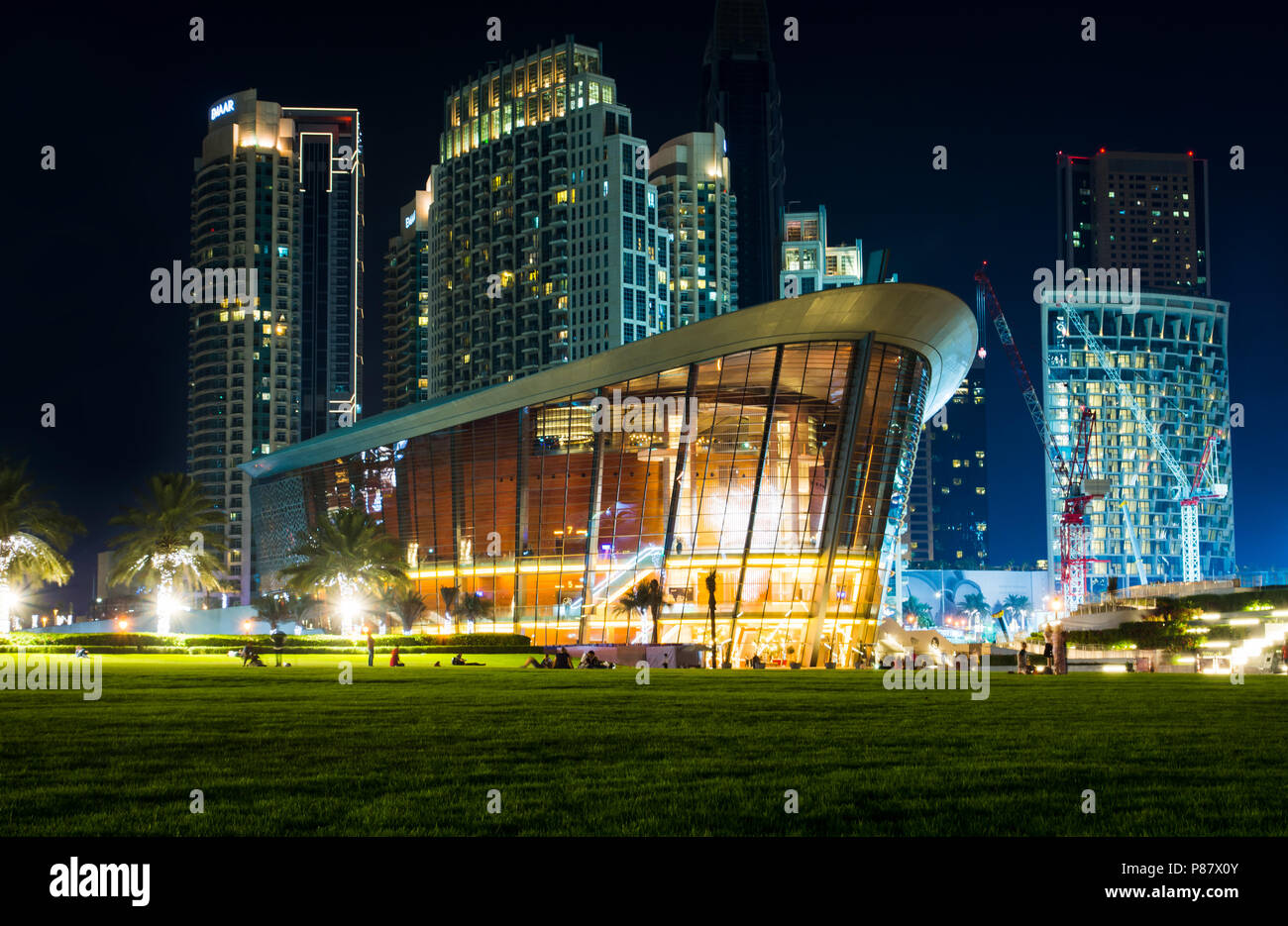 Dubai, United Arab Emirates - May 18, 2018: Dubai opera building and ...