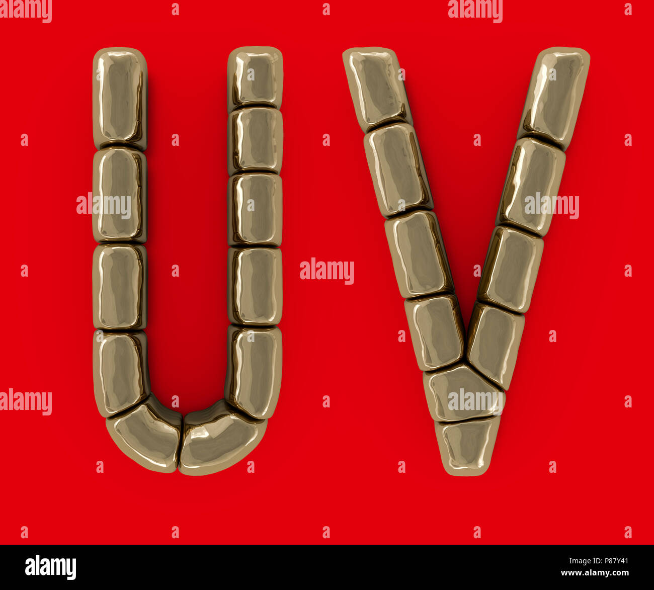 Set of letters, numbers and symbols from gold bars. 3D rendering Stock ...