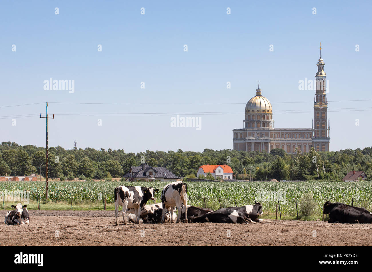 Basilica of Our Lady of Lichen taken from distance. Panoramic view to ...