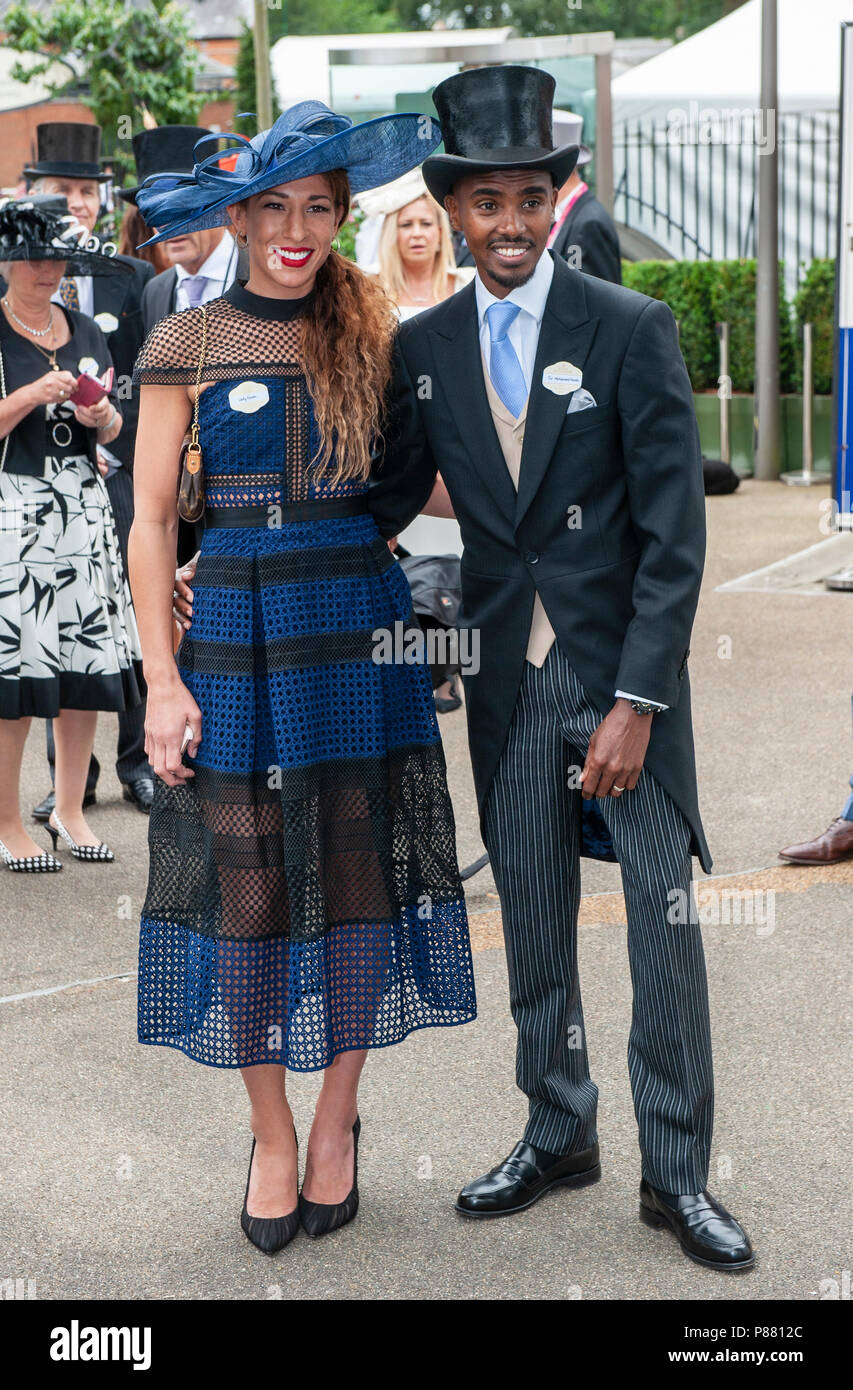 Gold medallist Mo Farrah and wife Tania arriving for day 2 of Royal ...