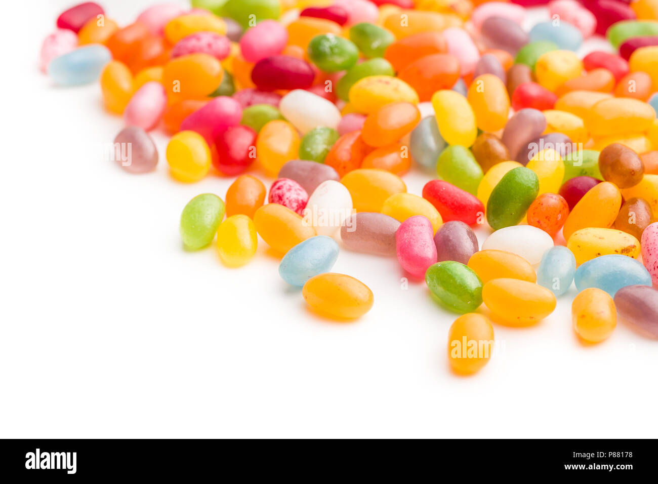 Sweet jelly beans isolated on white background Stock Photo - Alamy