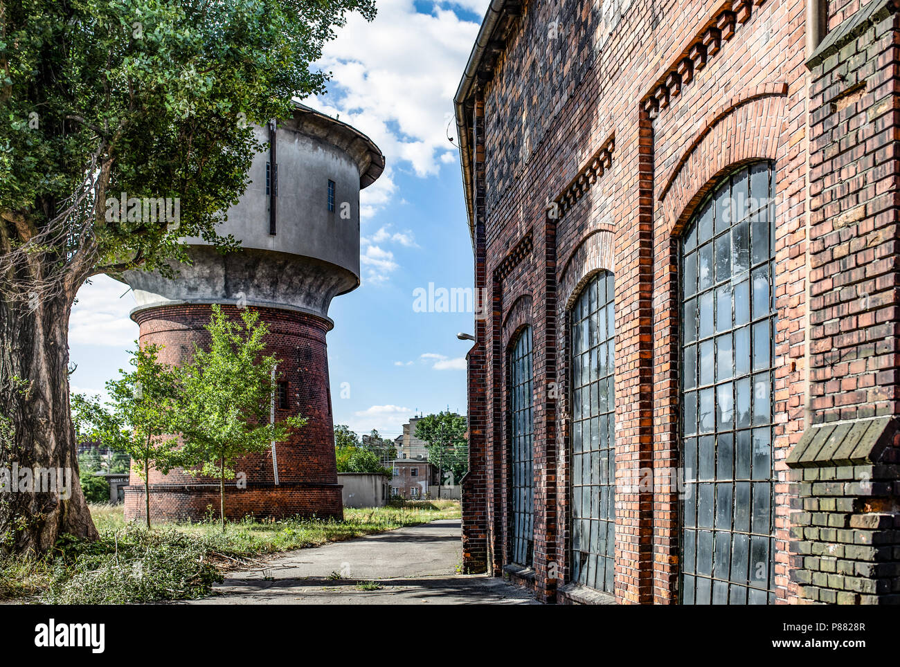 Gniezno / Poland - Old, german railway roundhouse. Ruins, rust and ...