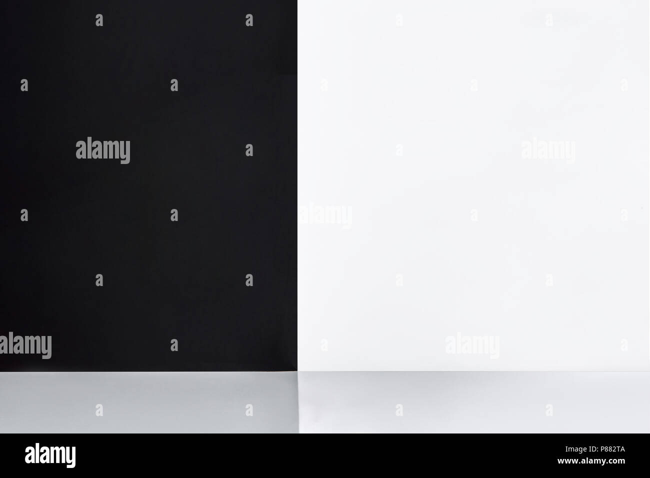 Black and white divided wall. Background. Copy space Stock Photo - Alamy