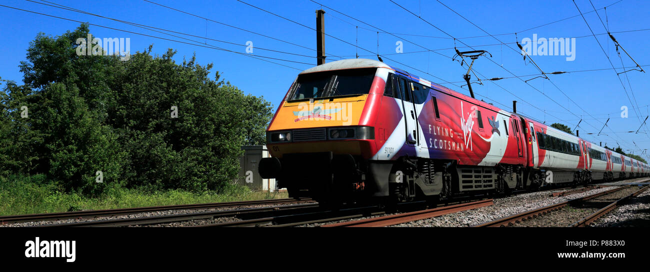 Virgin trains 91101 Flying Scotsman, East Coast Main Line Railway ...