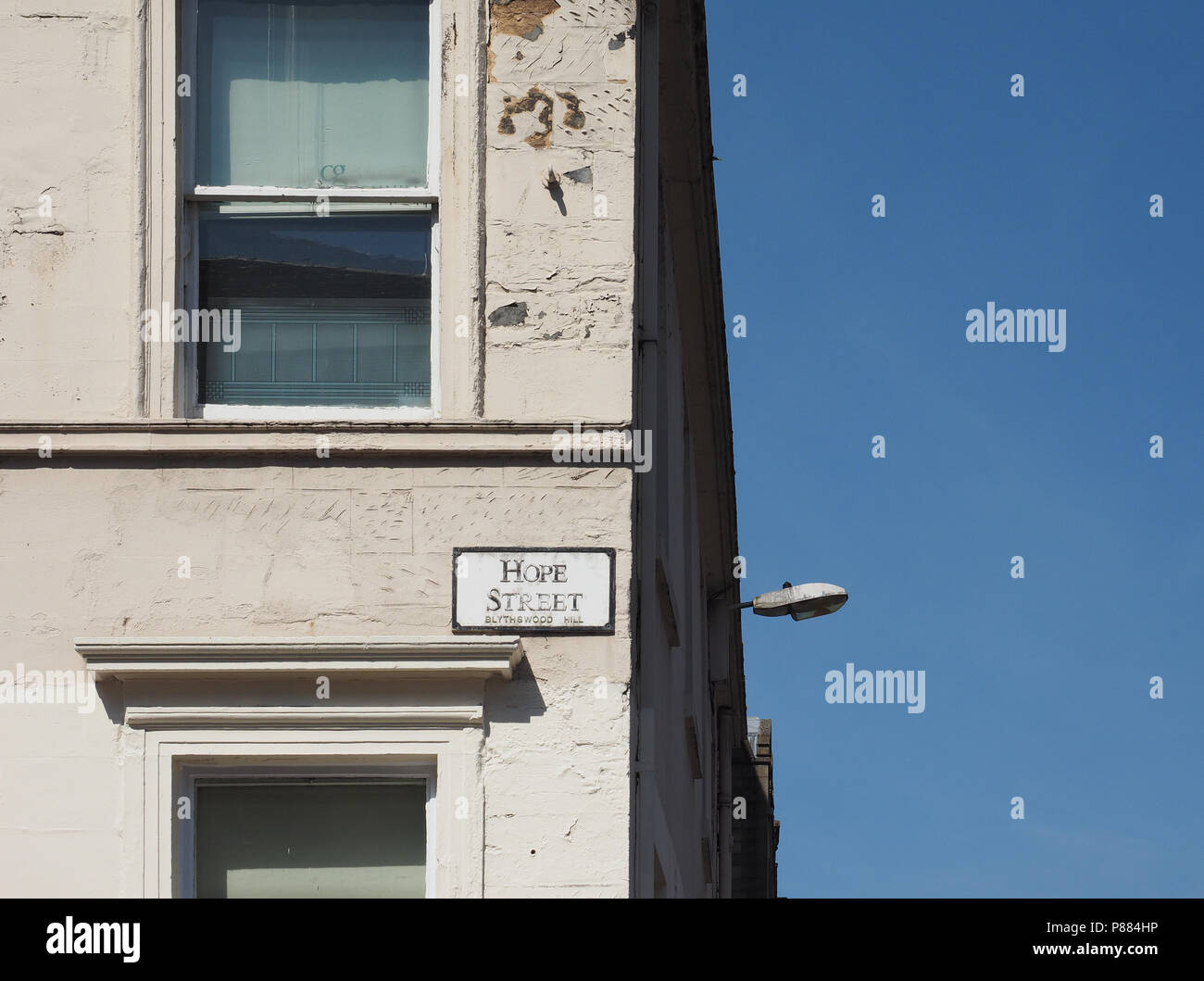 Hope Street on Blythswood hill sign in Glasgow, UK Stock Photo - Alamy