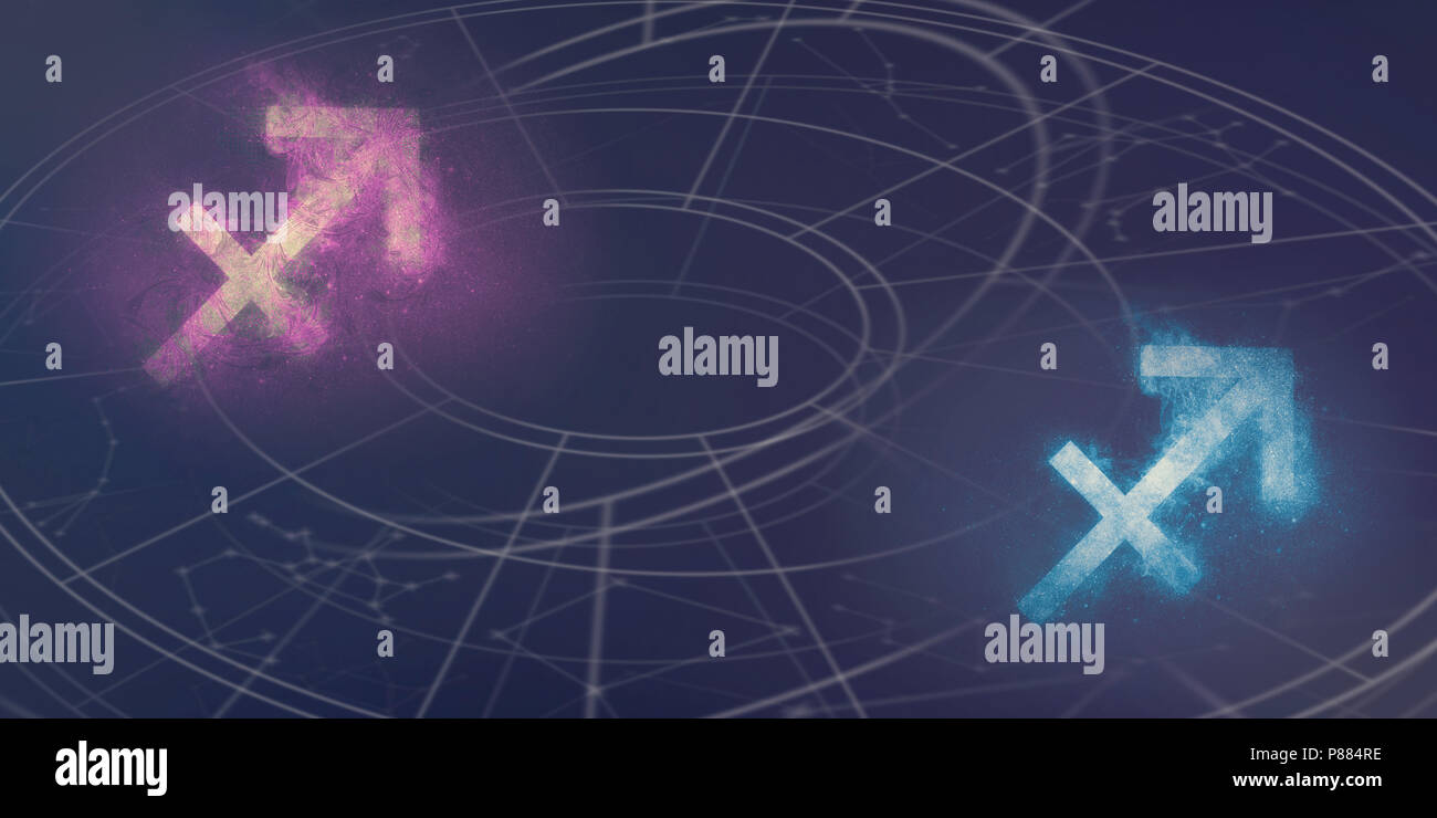 Sagittarius and Sagittarius horoscope signs compatibility. Night sky ...