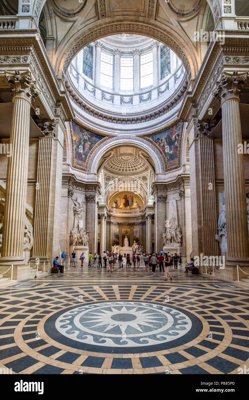 The beautiful domed ceiling of the Pantheon in Paris, France Stock ...