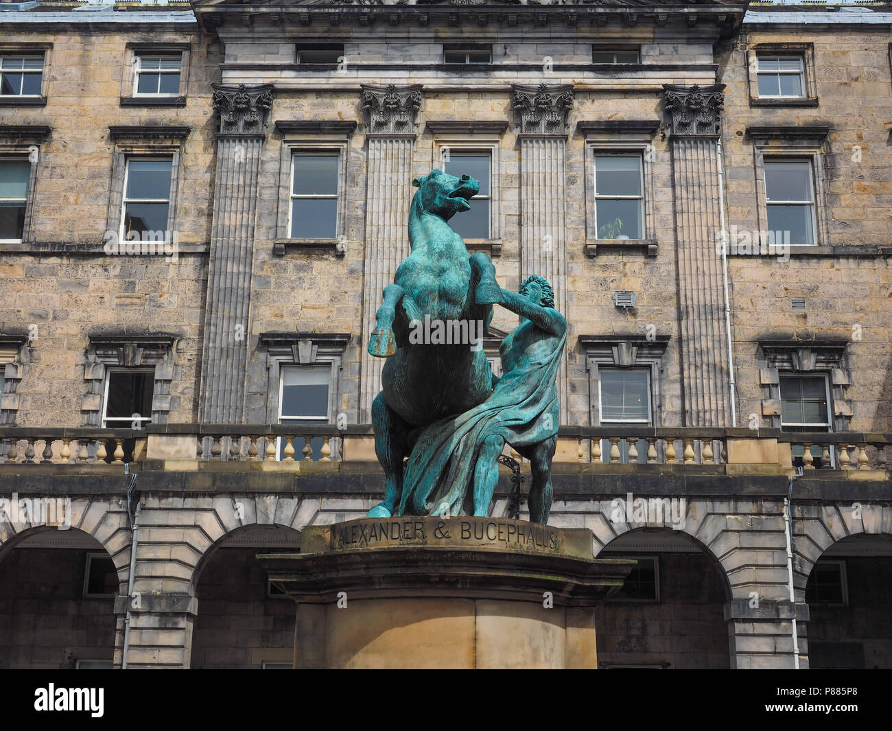 Statue of Alexander the Great and his horse Bucephalus, made in 1884 by ...