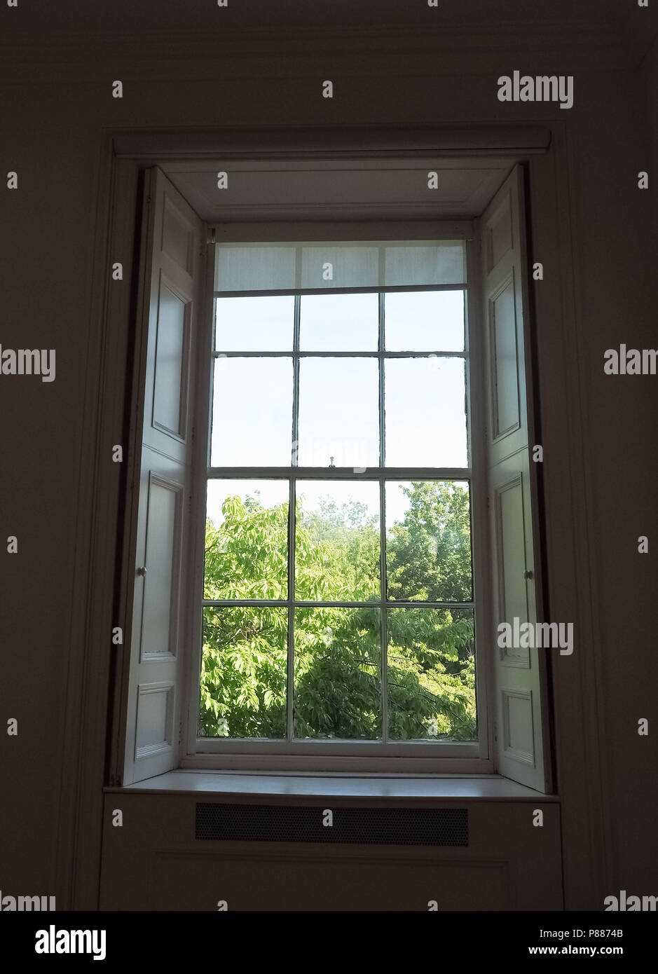 view from a traditional british wooden window Stock Photo - Alamy
