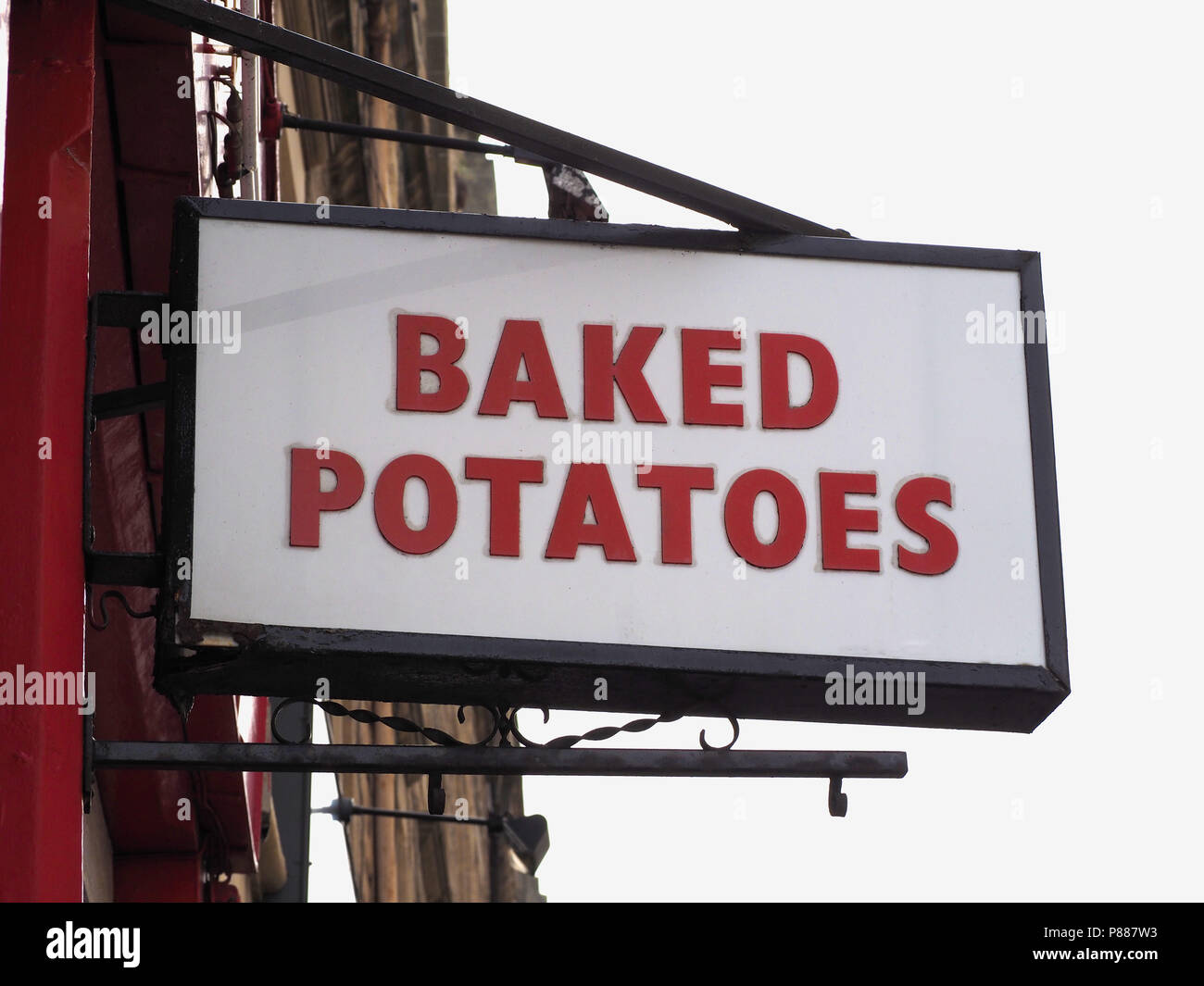 Baked Potatoes (aka Jacket Potatoes) restaurant sign Stock Photo - Alamy