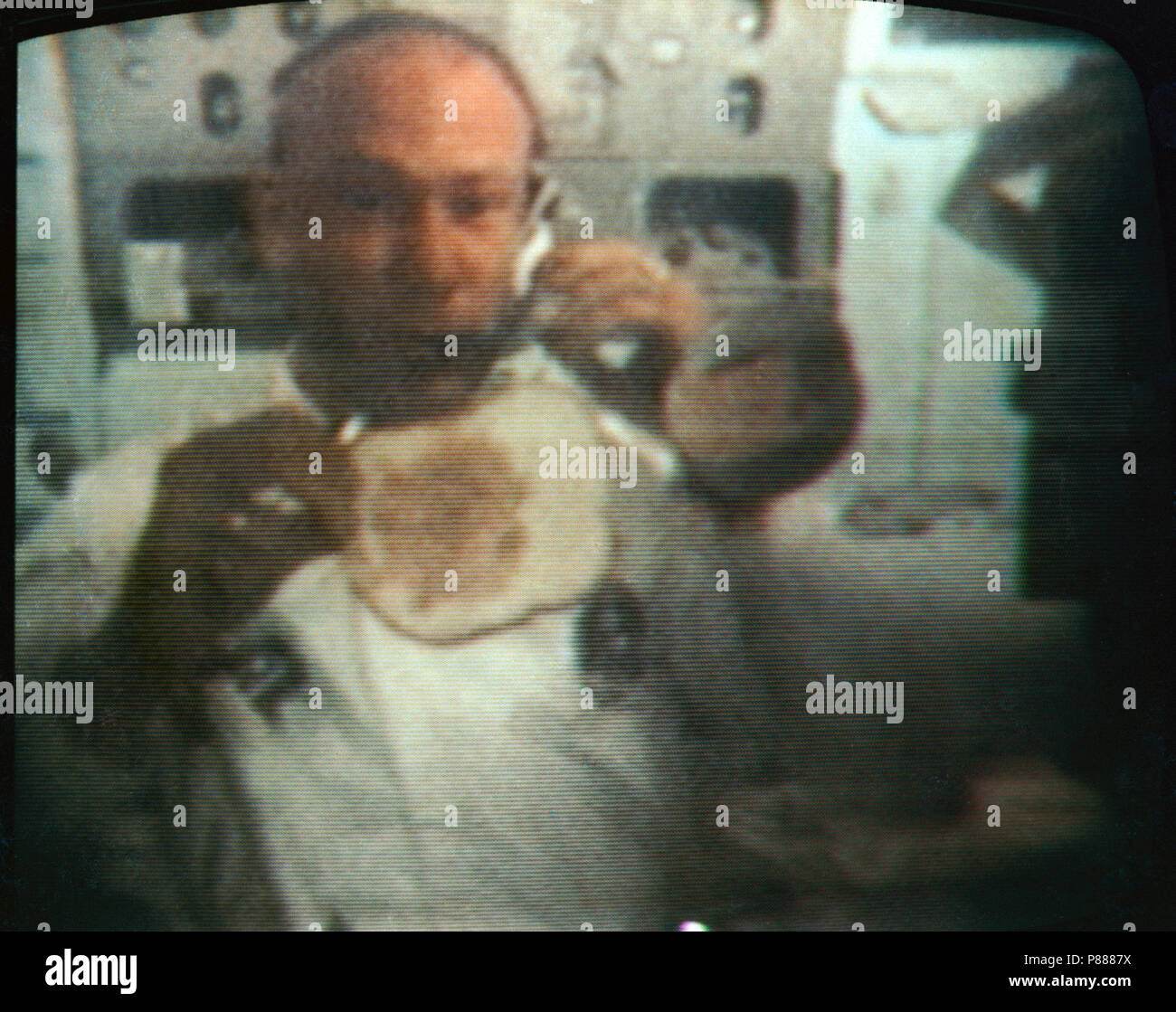 Astronaut Edwin E. Aldrin Jr., Apollo 11 lunar module pilot, performs ...