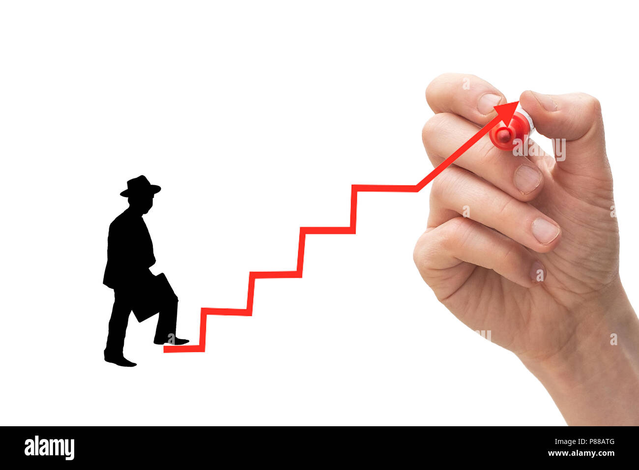 Man stepping up a hand drawn ladder Stock Photo - Alamy Man stepping up a hand drawn ladder Stock Photo - Alamy