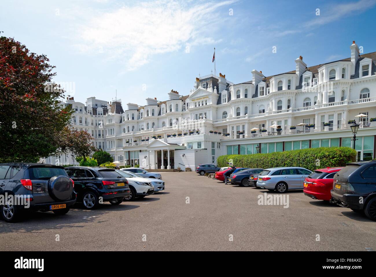 Exterior of The Grand Hotel on the seafront at Eastbourne East Sussex ...