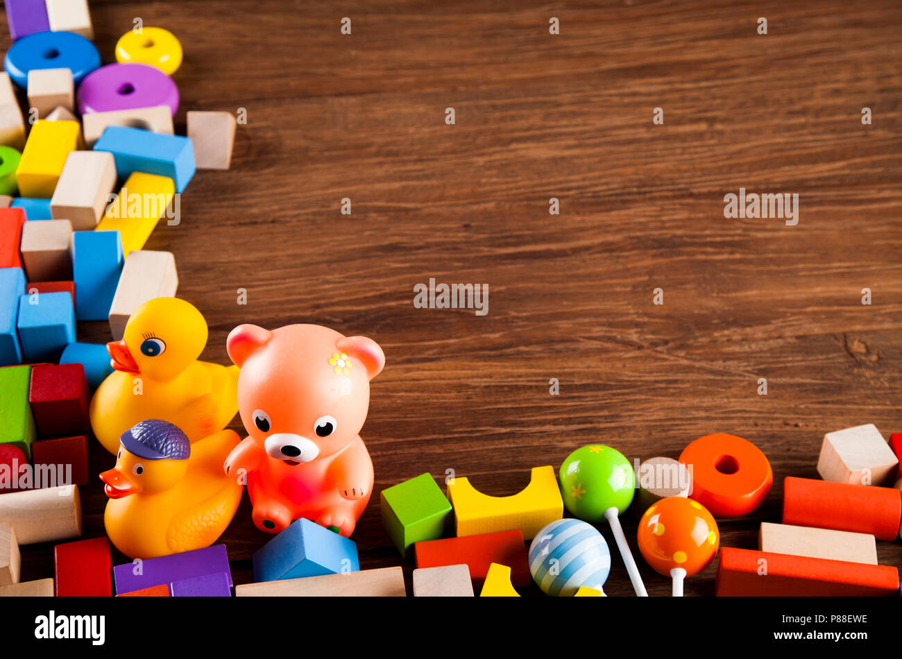 Toys, frame made of accessories for children Stock Photo - Alamy