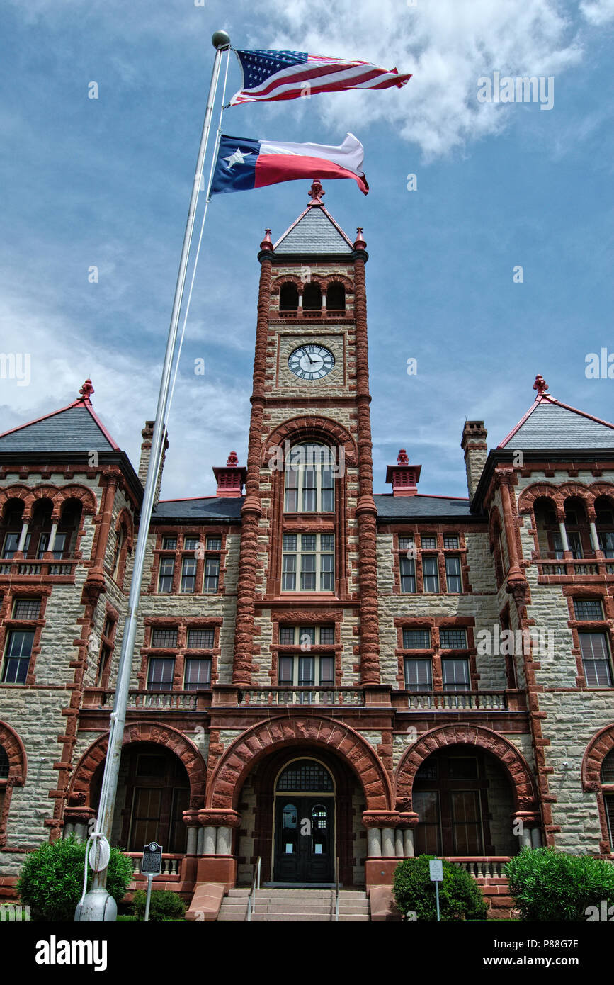 Medieval Castle style architecture courthouse building of rock, granite ...