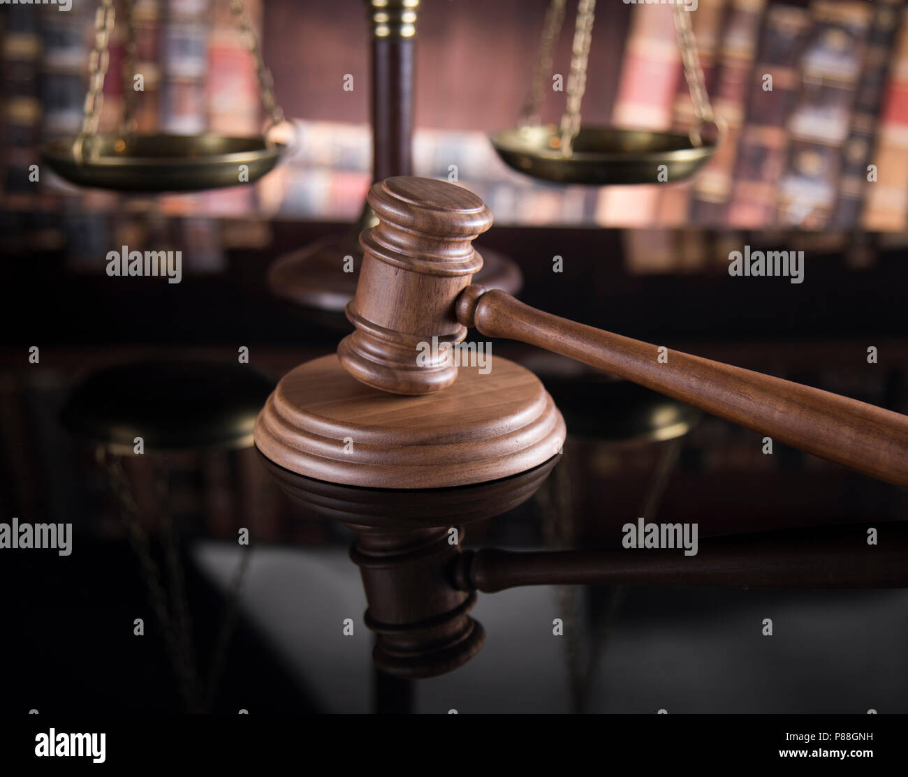 Mallet, legal code and statue of justice, Law concept Stock Photo - Alamy