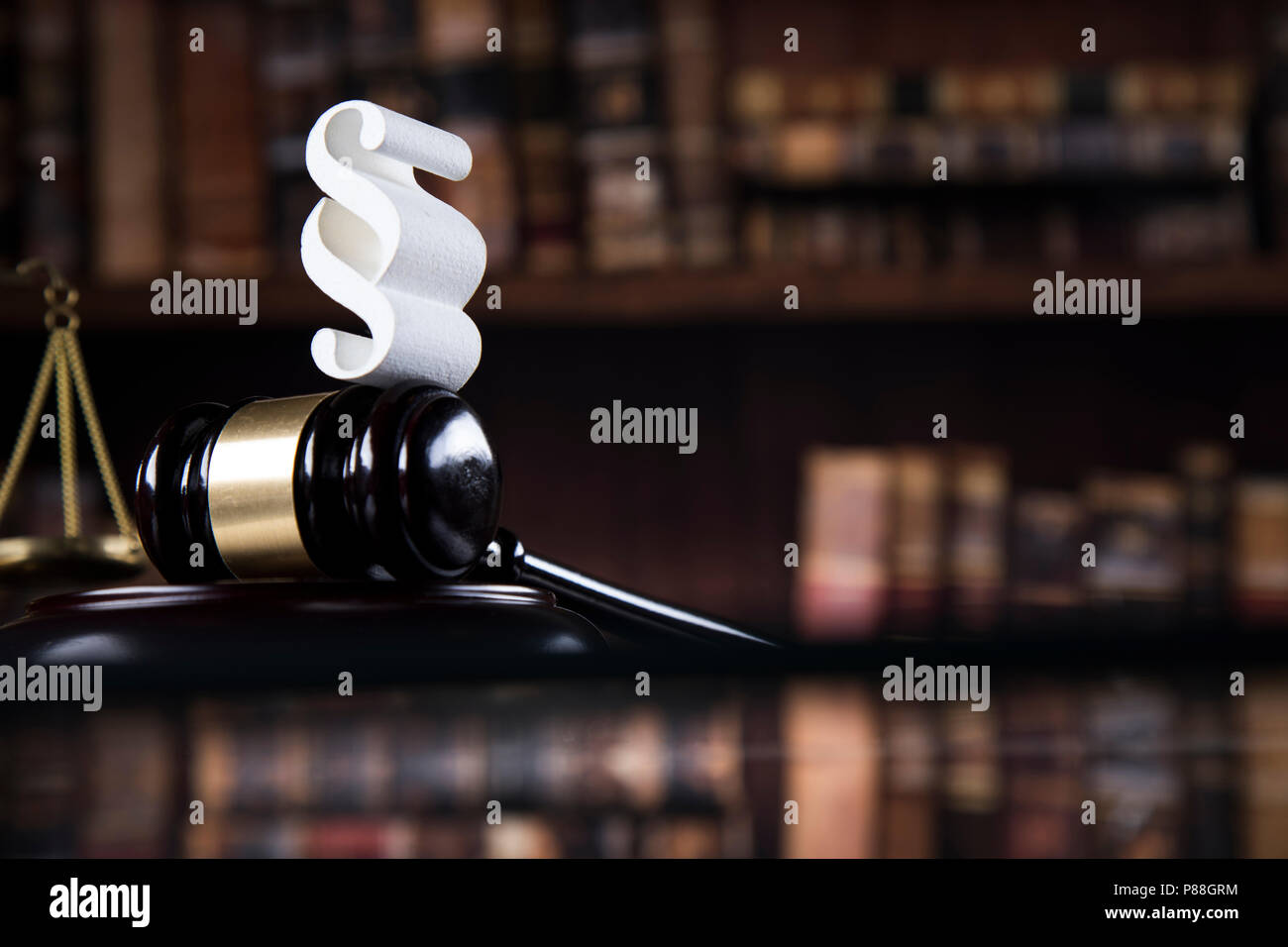 Mallet, Law, legal code of justice concept, paragraph sign Stock Photo ...