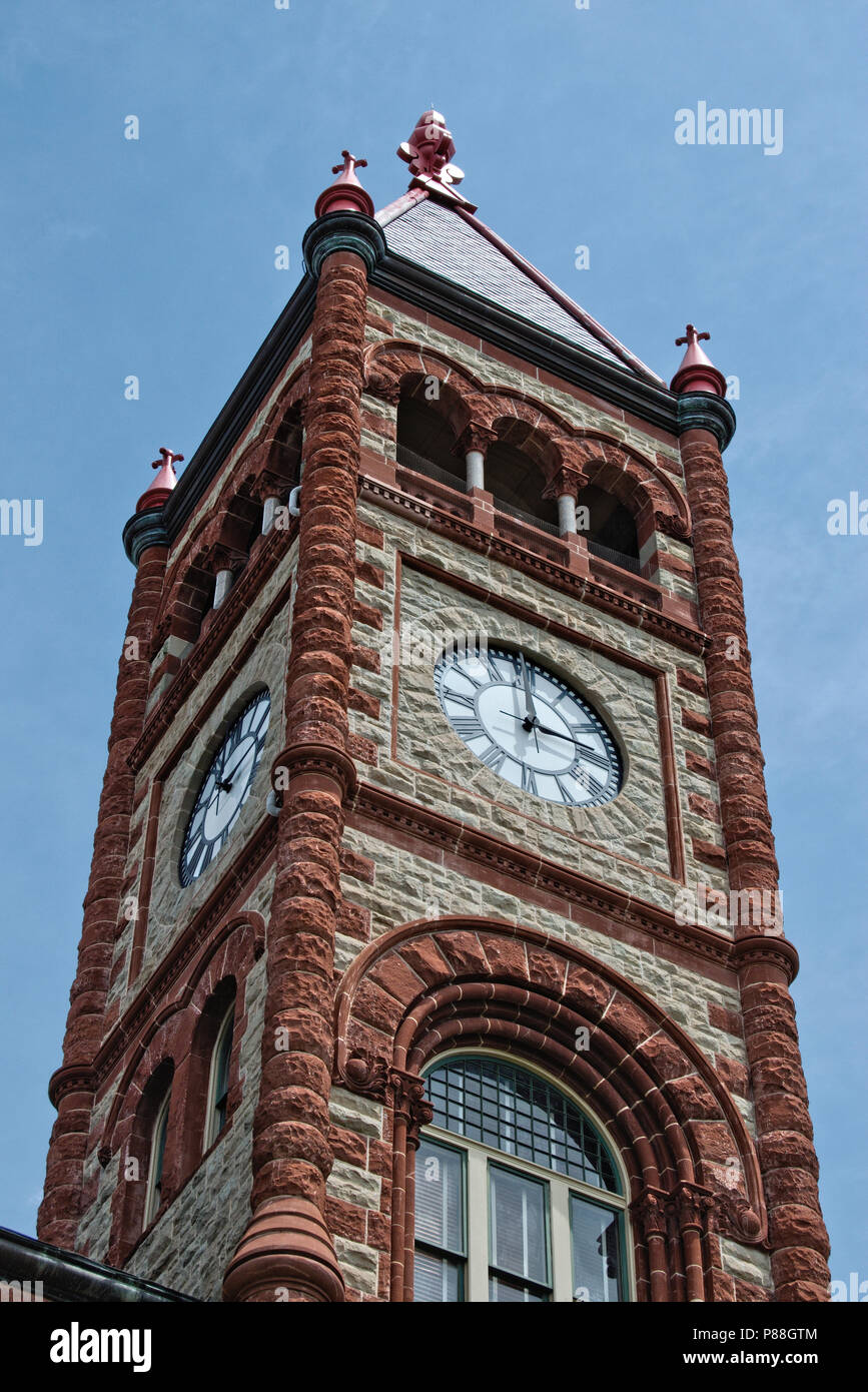 Medieval Castle style architecture courthouse building of rock, granite ...
