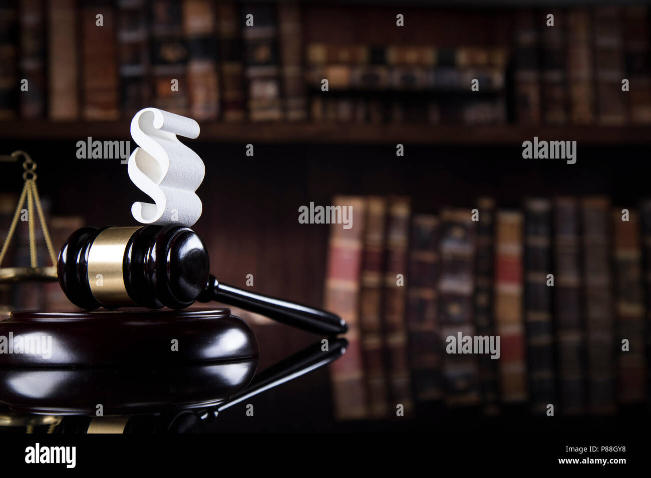Mallet, Law, legal code of justice concept, paragraph sign Stock Photo ...