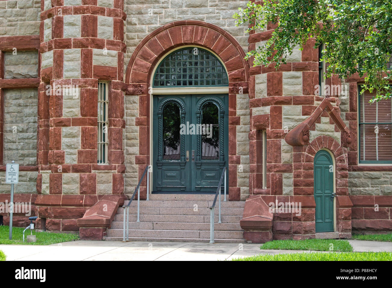 Medieval Castle style architecture courthouse building of rock, granite ...