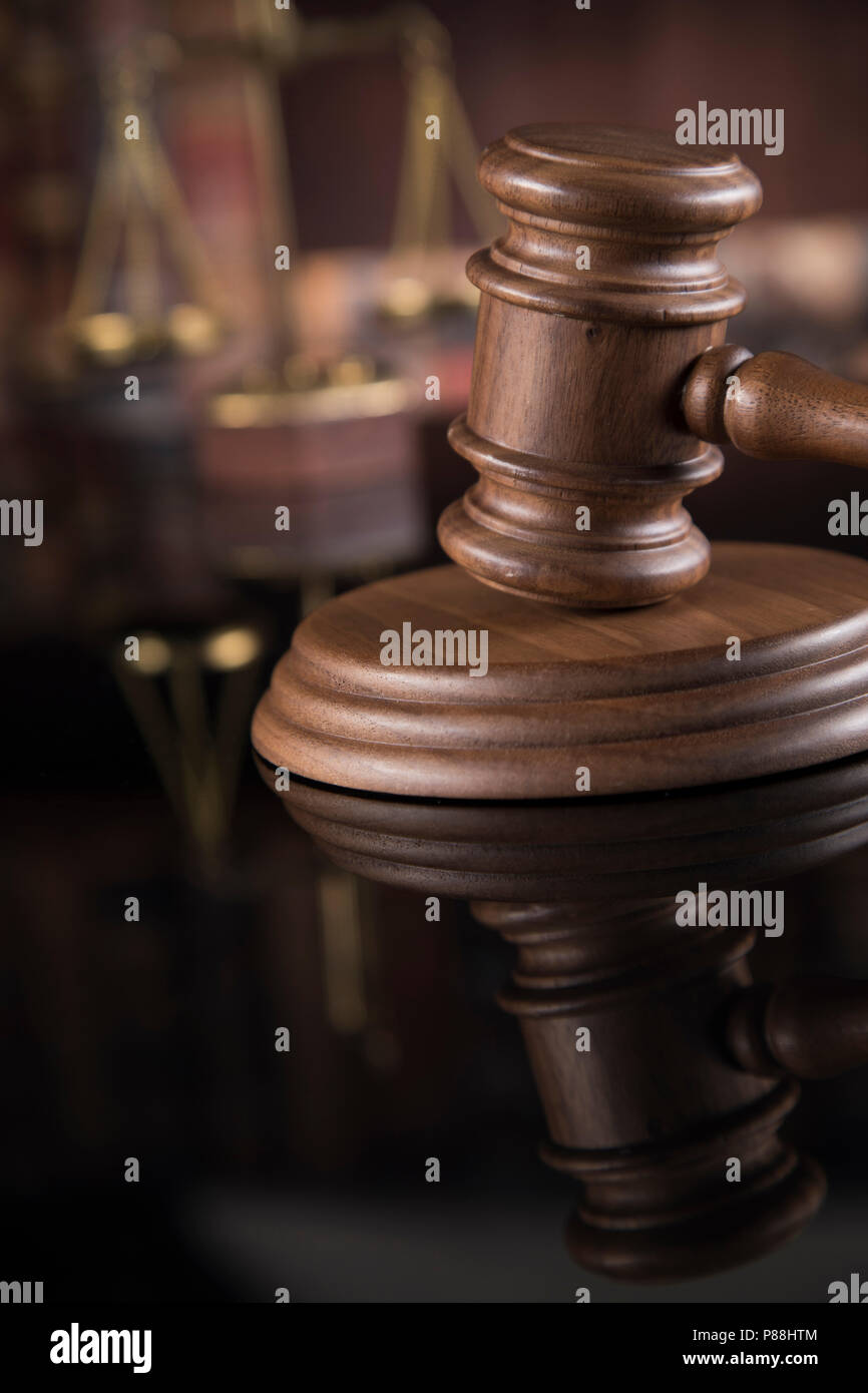 Mallet, legal code and statue of justice, Law concept Stock Photo - Alamy