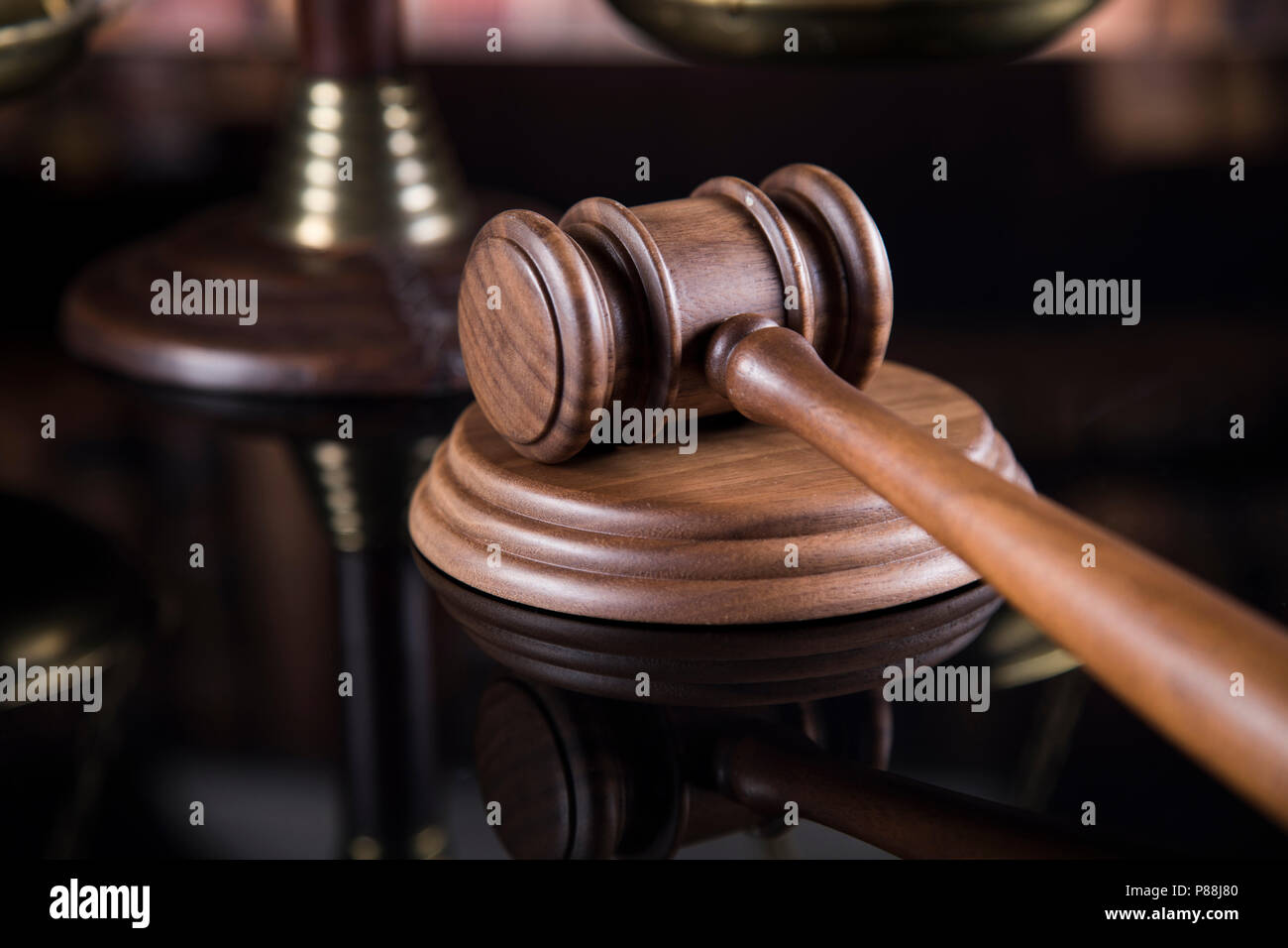 Mallet, legal code and statue of justice, Law concept Stock Photo - Alamy