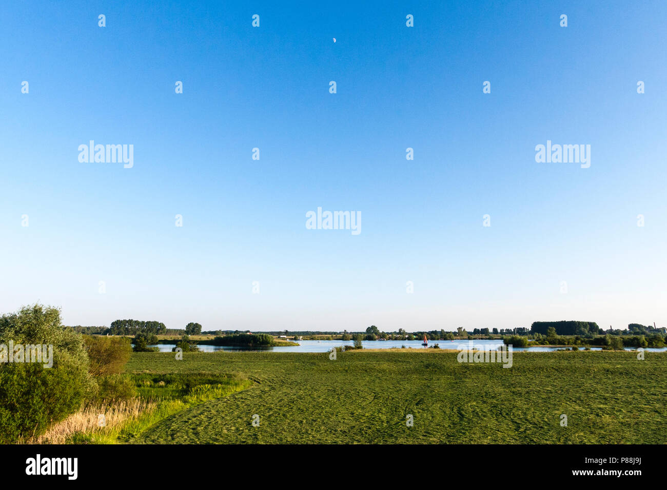 Floodplains of Nederrijn river at Amerongse Berg in spring Stock Photo ...
