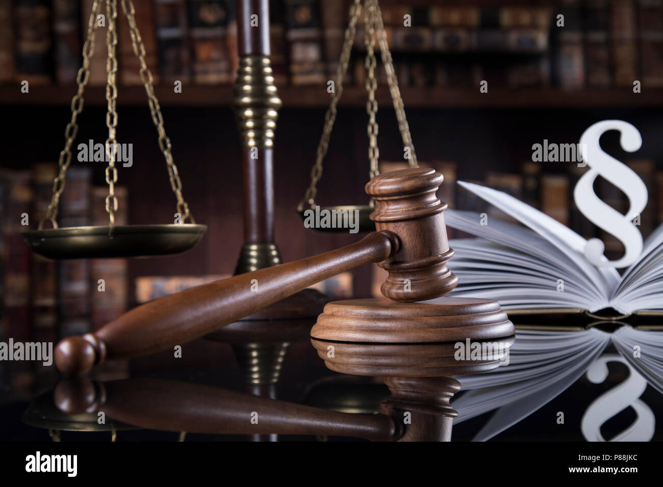 Book, Court gavel,Law theme, mallet of judge and paragraph sign Stock ...