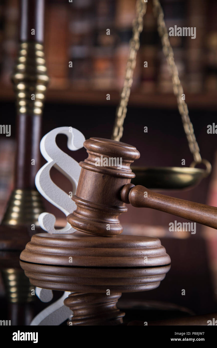 Mallet, Law, legal code of justice concept, paragraph sign Stock Photo ...