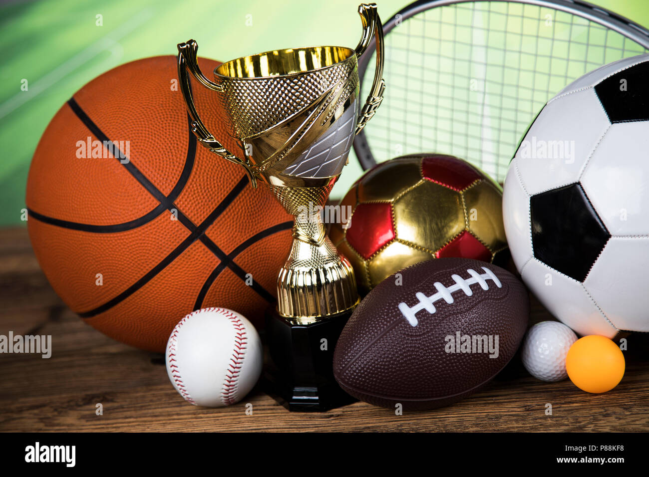 Achievement trophy, winning sport background Stock Photo - Alamy