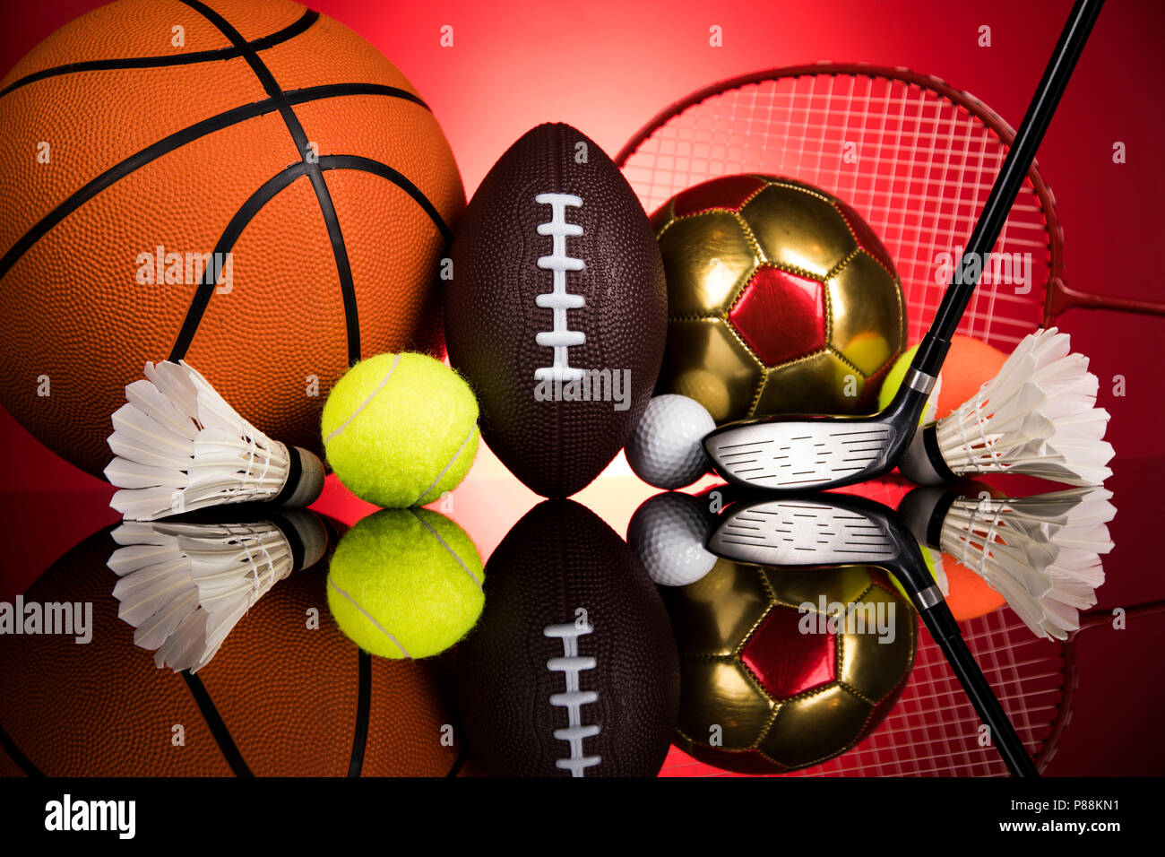 Sport equipment and balls Stock Photo - Alamy