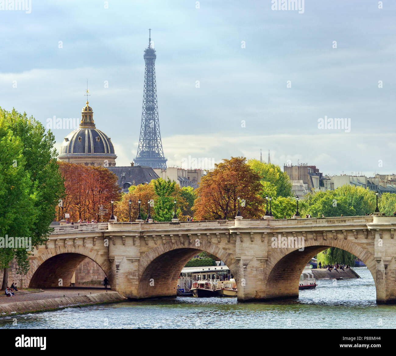 Paris city view of Eiffel Tower and Seine river Stock Photo - Alamy