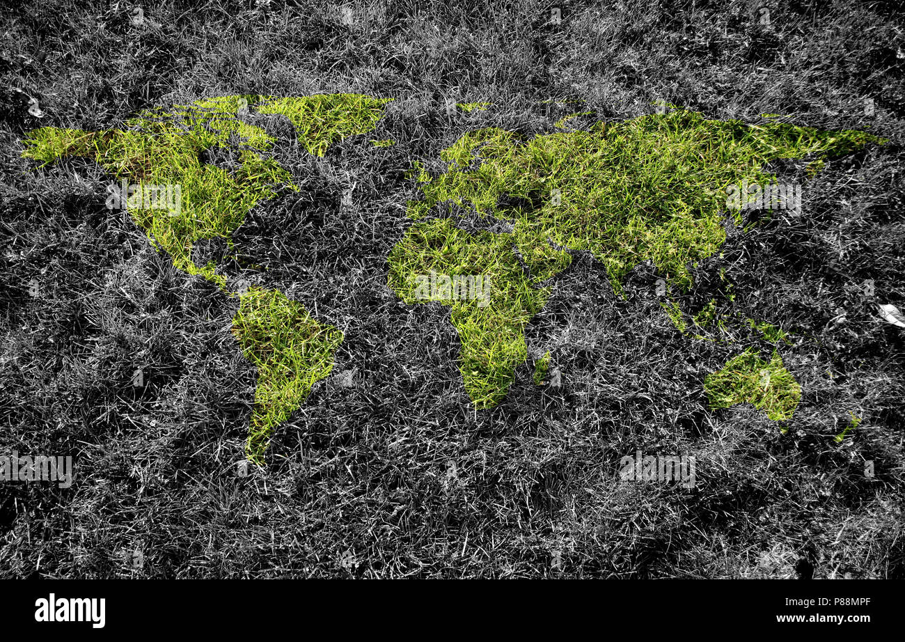 Map of world grass hi-res stock photography and images - Alamy
