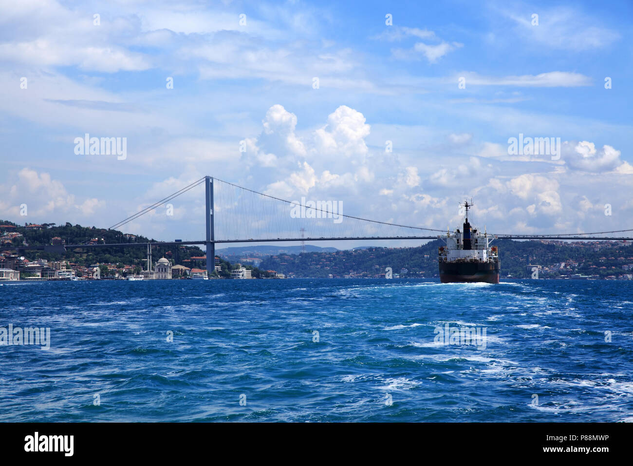 Istanbul bridge container ship hi-res stock photography and images - Alamy
