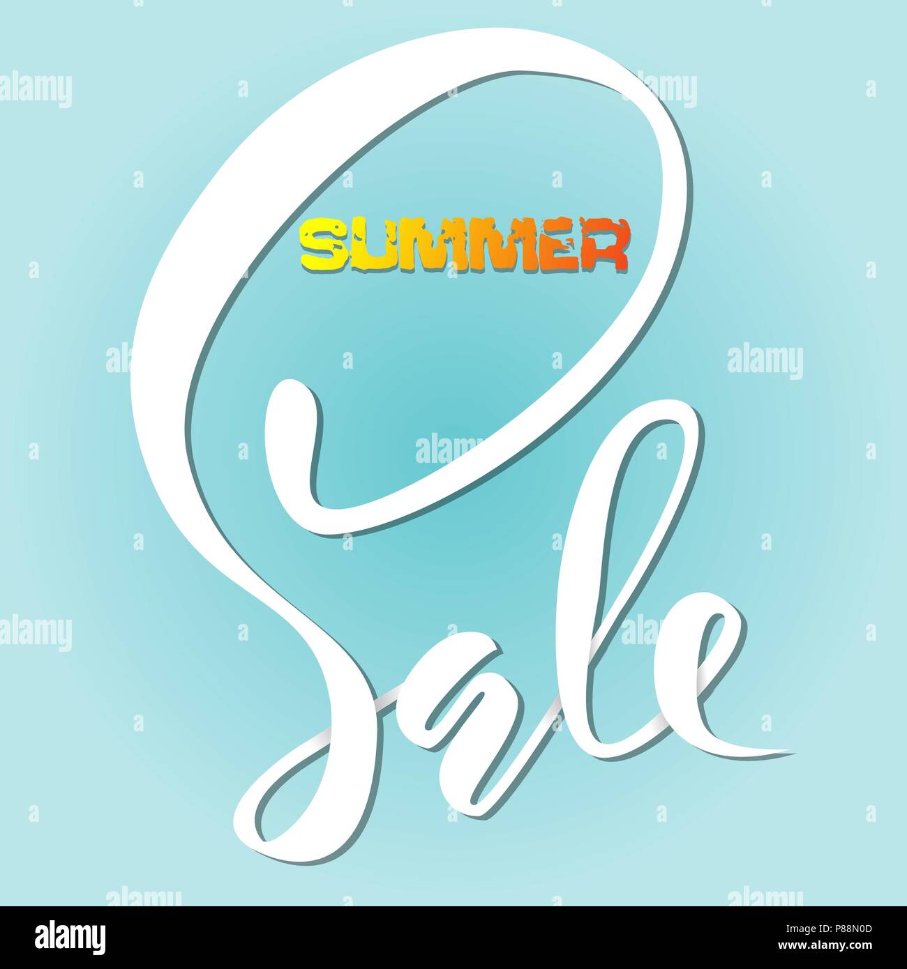Summer sale. Typography design template. Modern calligraphy. Vector ...