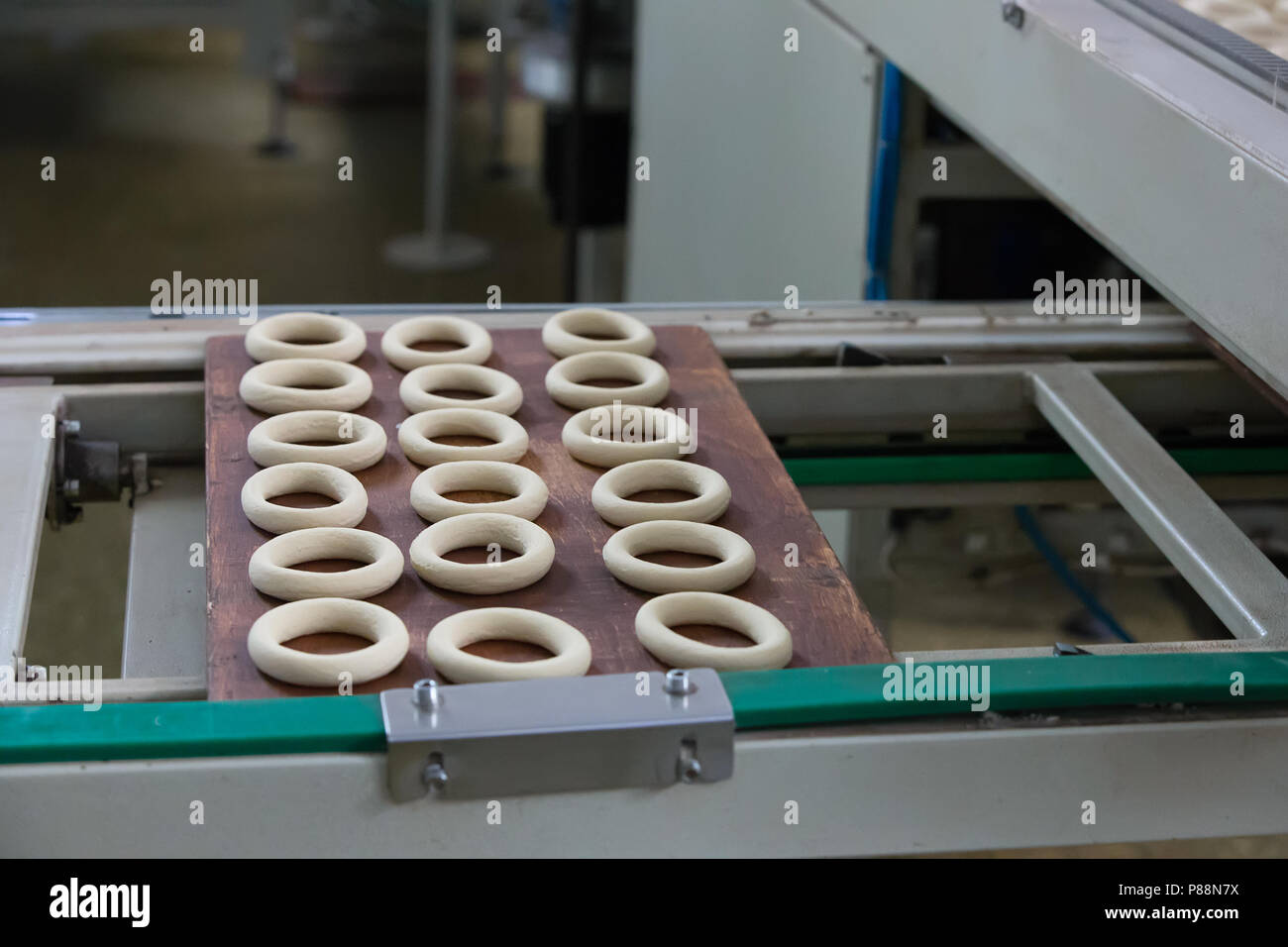 Industrial line for the production of cookies Stock Photo - Alamy
