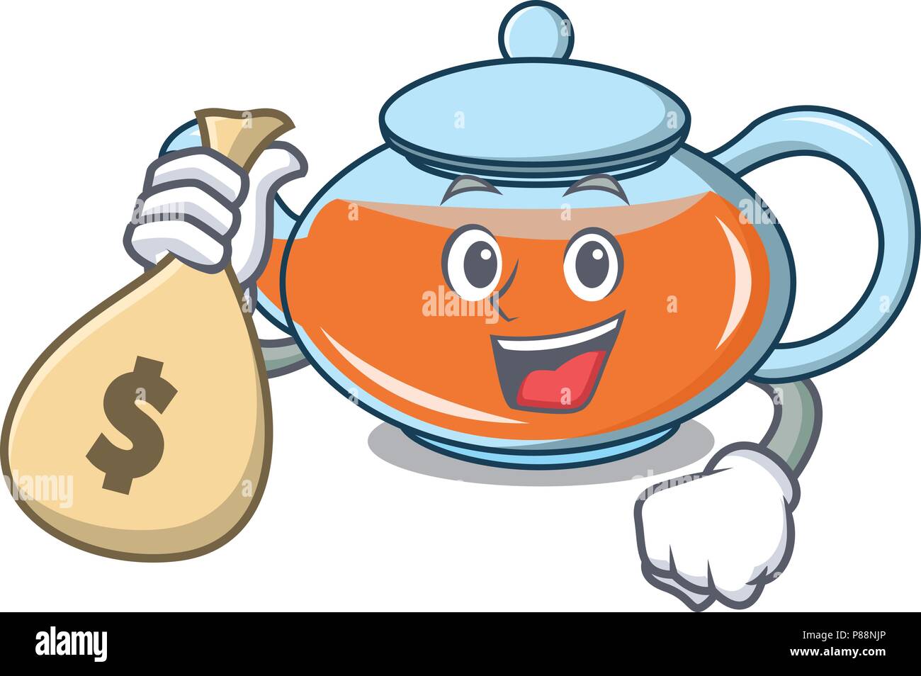 With money bag transparent teapot character cartoon Stock Vector Image ...