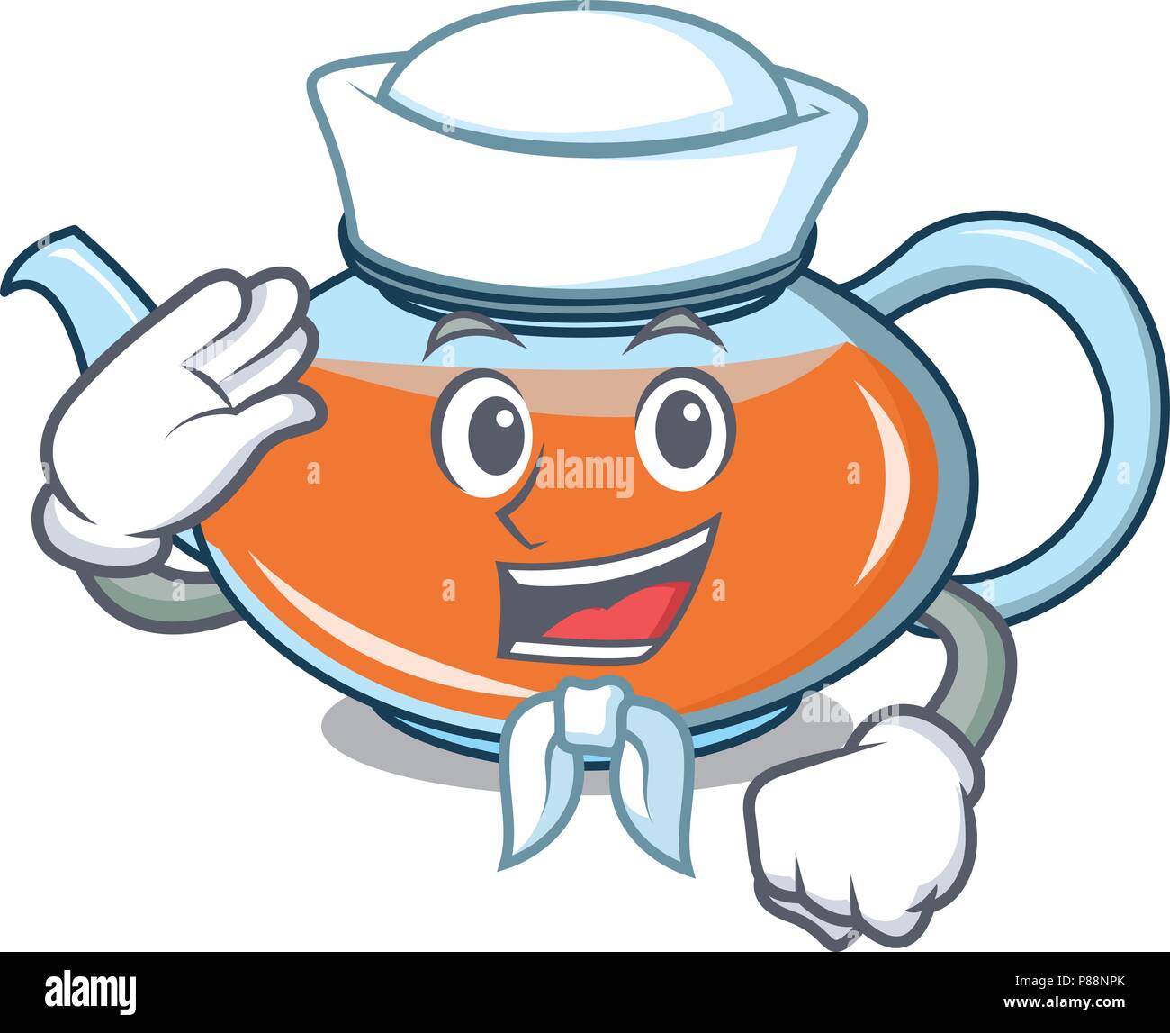 Sailor transparent teapot character cartoon Stock Vector Image & Art ...