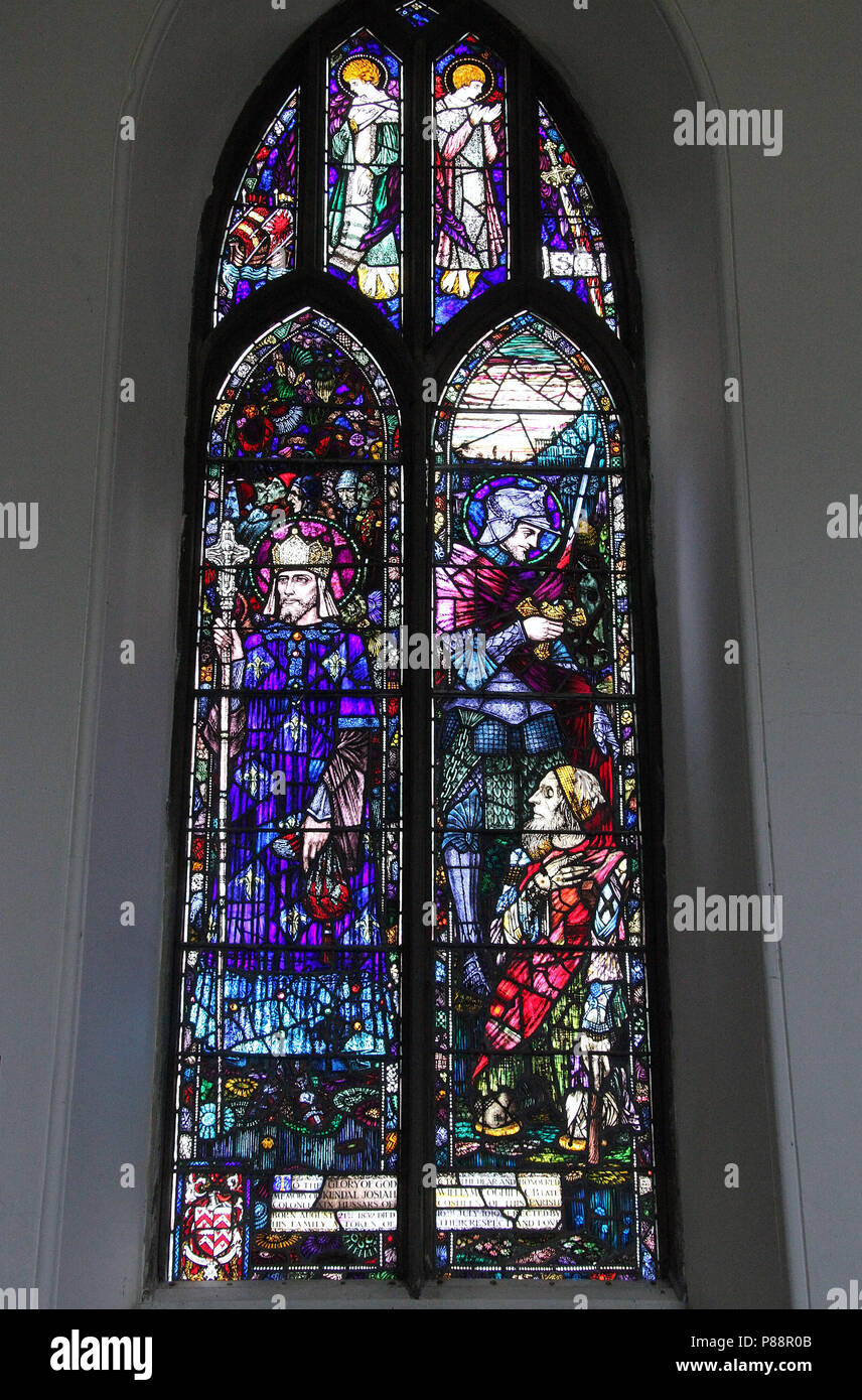 Harry Clarke stained glass window in the Church of Saint Barrahane at ...