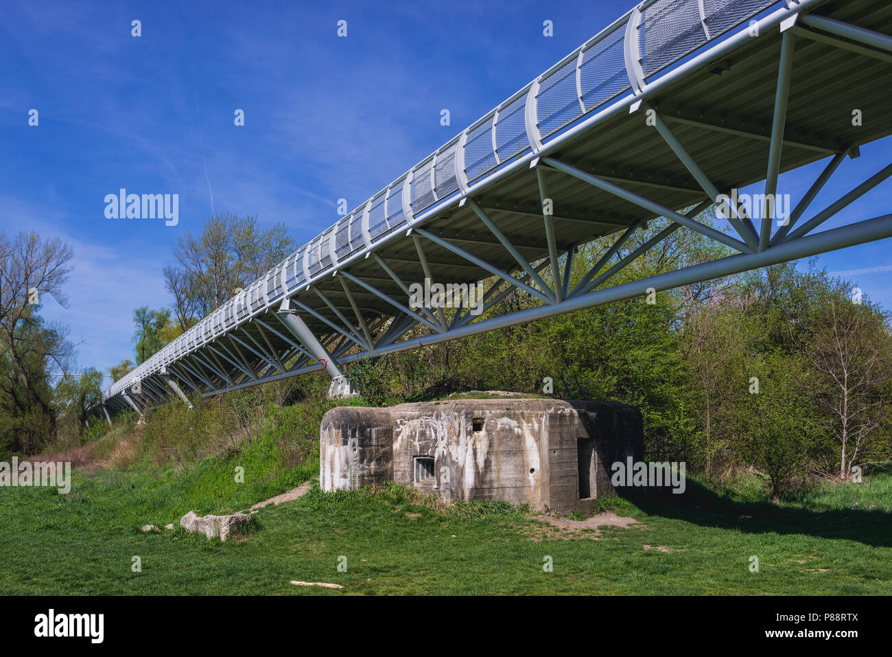 Remains of so called Iron Curtain under Freedom Cycling Bridge spanning ...