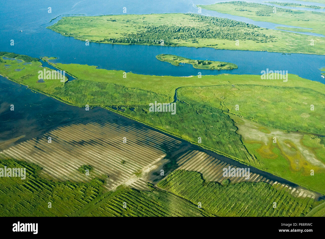 Dutch landscape seen from the air. The Netherlands photographed from ...