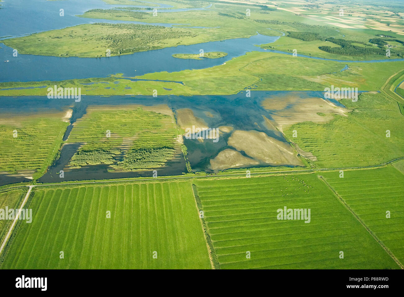 Dutch landscape seen from the air. The Netherlands photographed from ...