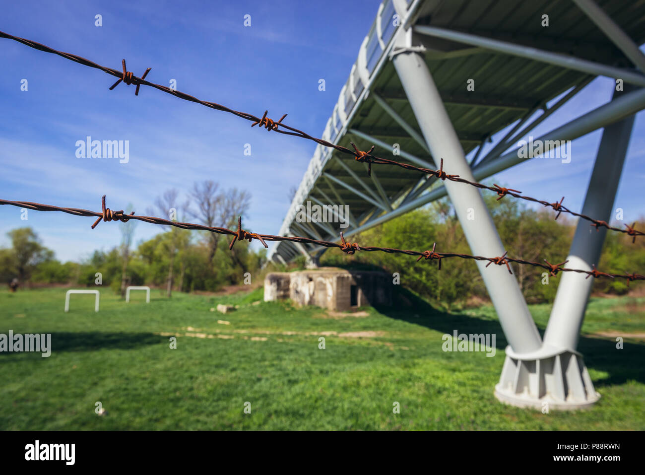 Remains of so called Iron Curtain under Freedom Cycling Bridge spanning ...