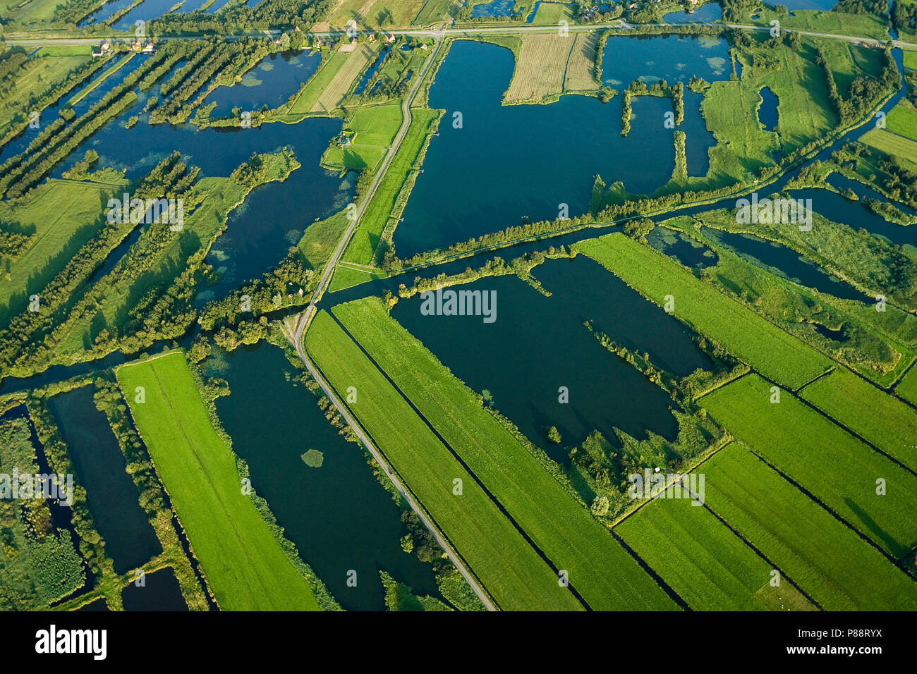 Dutch landscape seen from the air. The Netherlands photographed from ...