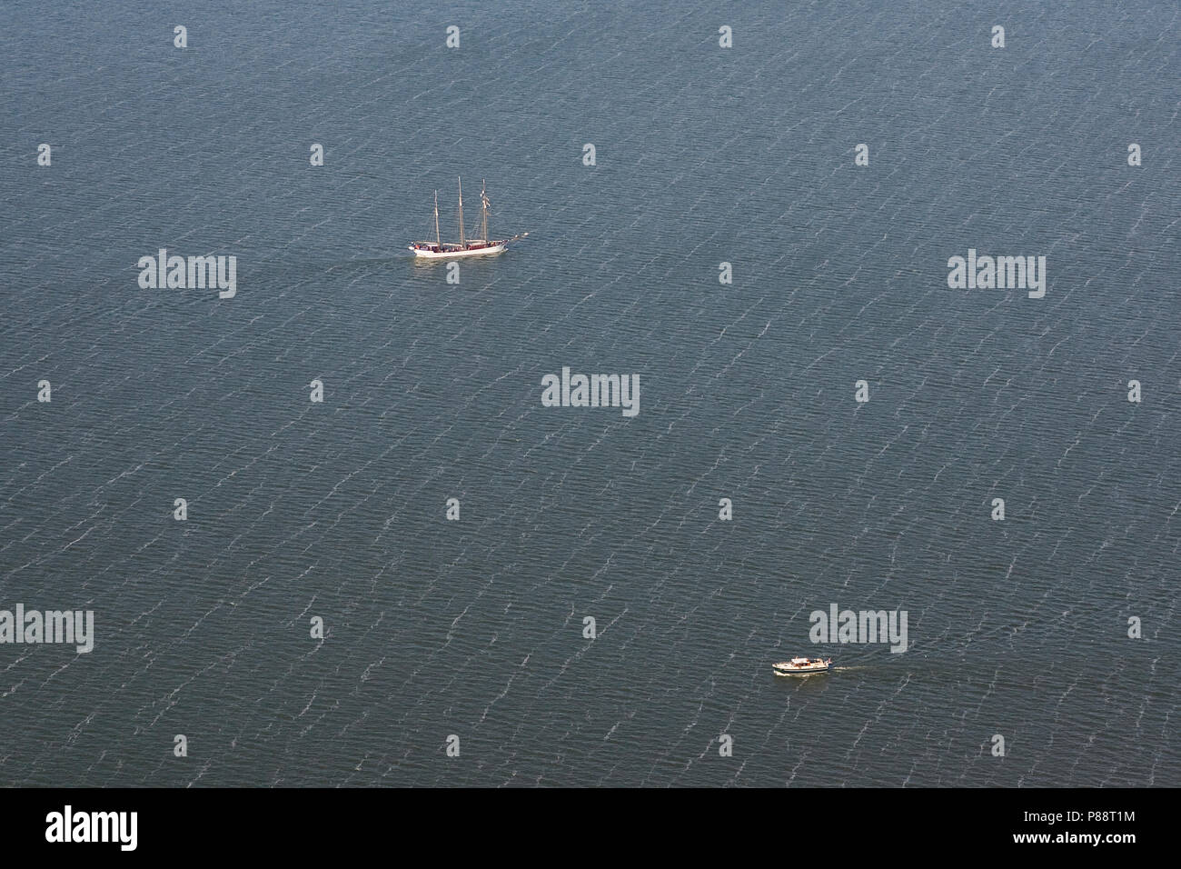 Luchtfoto van boten op zee; Aerial photo of boats at sea Stock Photo ...