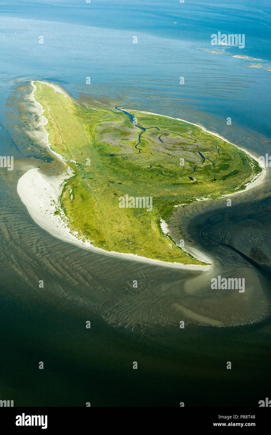 Luchtfoto van waddeneiland Griend; Aerial photo of Wadden Island Griend ...