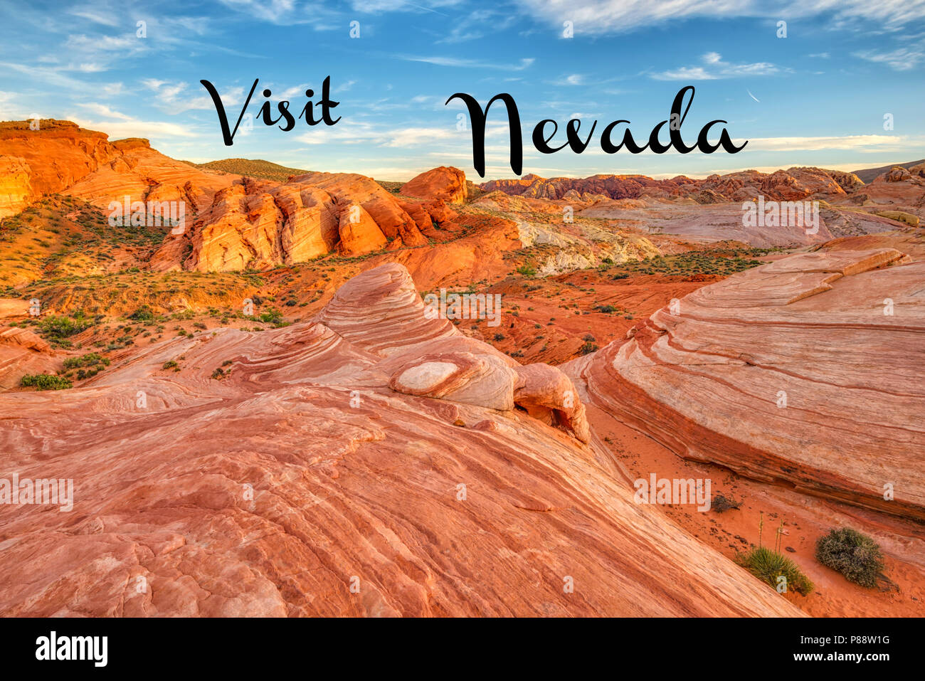 Travel concept. Photograph of the Fire Wave rock formation. Valley Of ...