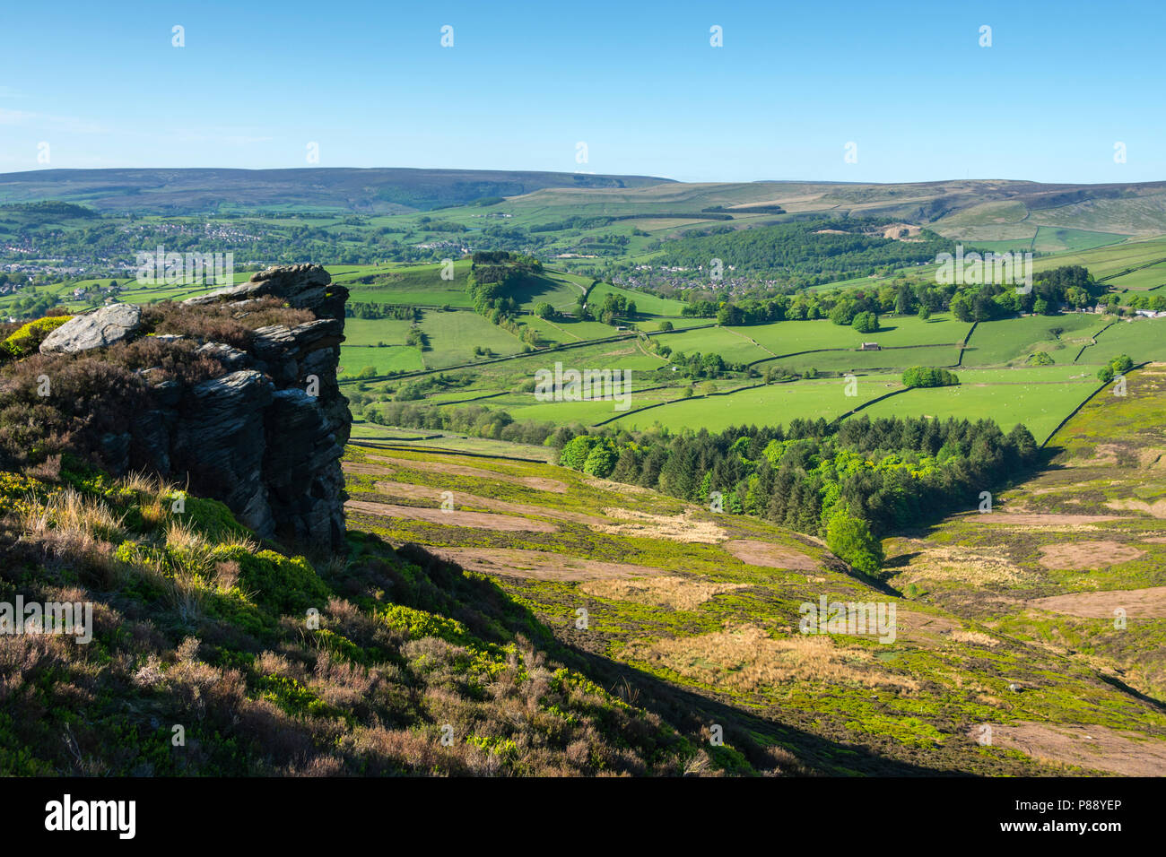 The Longdendale Moors from the Worm Stones, Shaw Moor on Chunal Moor ...
