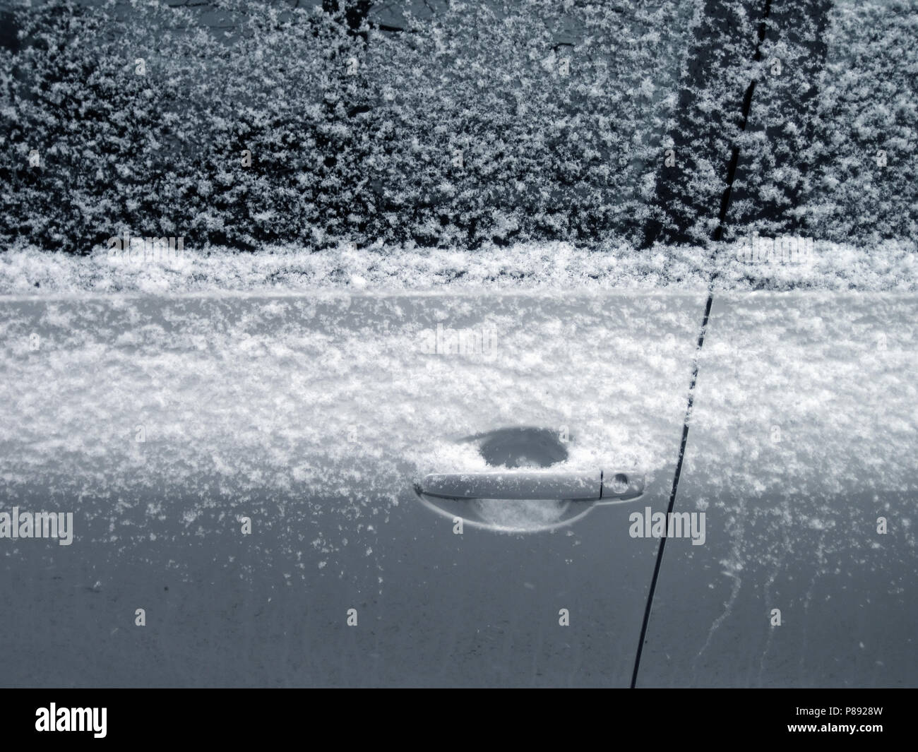 an image of snow covered car window Stock Photo - Alamy