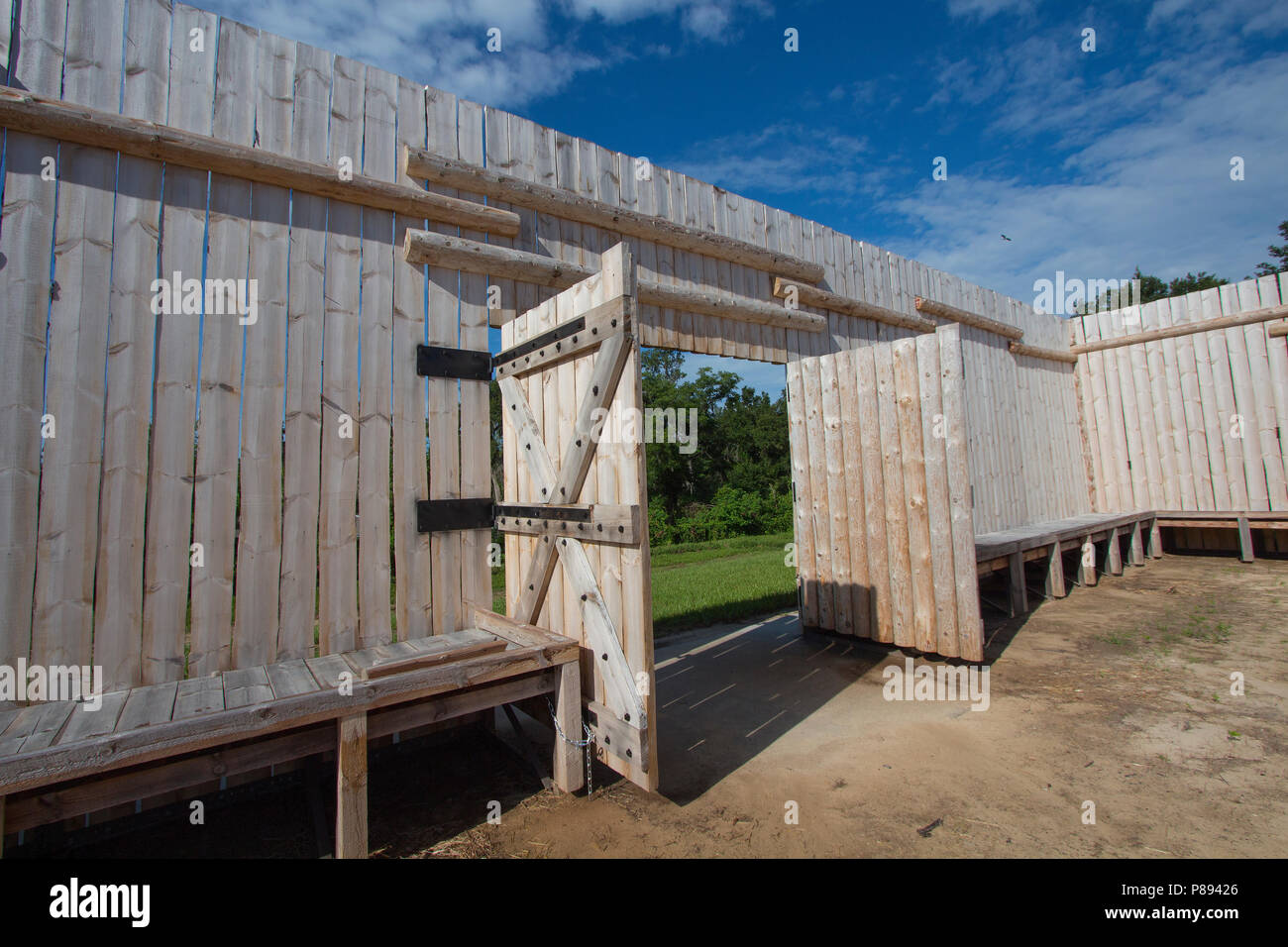 Reconstruction of historic Fort King, Ocala, Florida. The Fort King ...